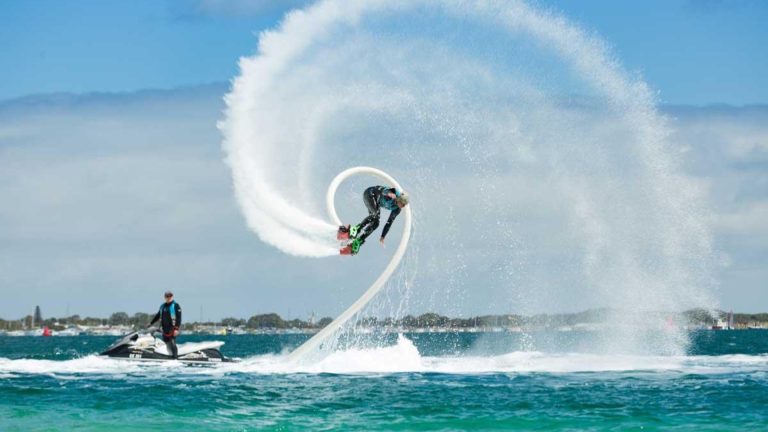 Experience the thrill of flyboarding, where water jets propel you into ...